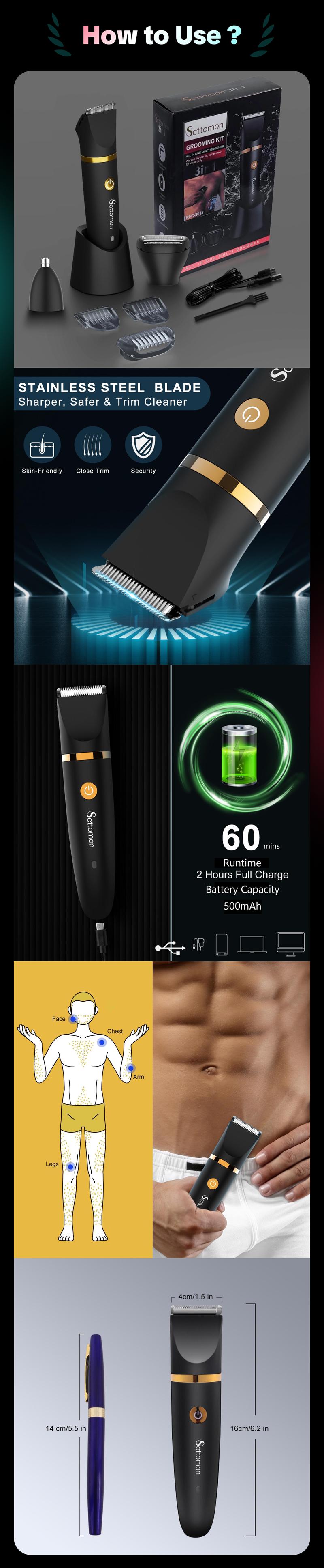 GLOBAL PICK Electric Body Hair Trimmer, Cordless Groin Hair - TikTok Shop