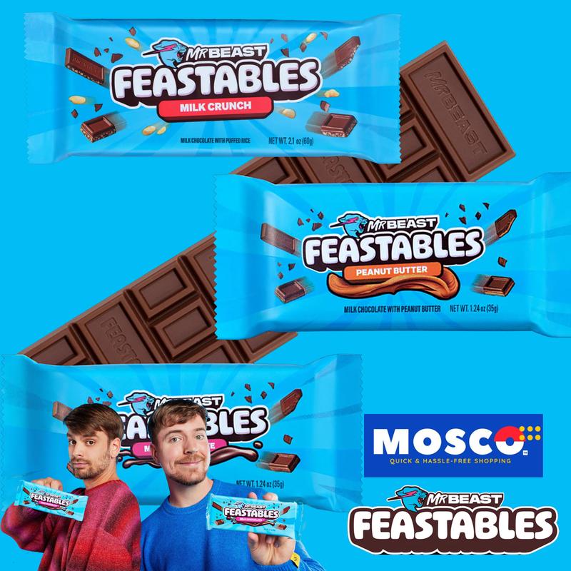 Mr Beast Feastables Milk Chocolate♦ Peanut Butter ♦ Milk Crunch ...