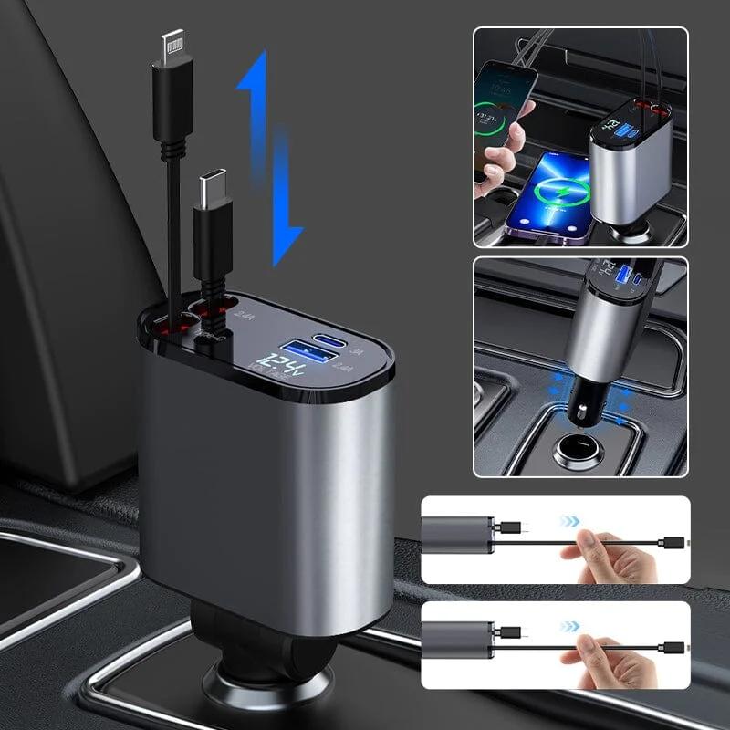 Fast Charger for Car Retractable Car Charger with Wire Convenient ...
