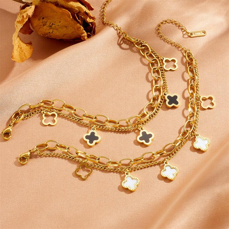 Gelang Dua Lapisan Semanggi Empat Daun, Fesyen INS Eropah da - TikTok ...