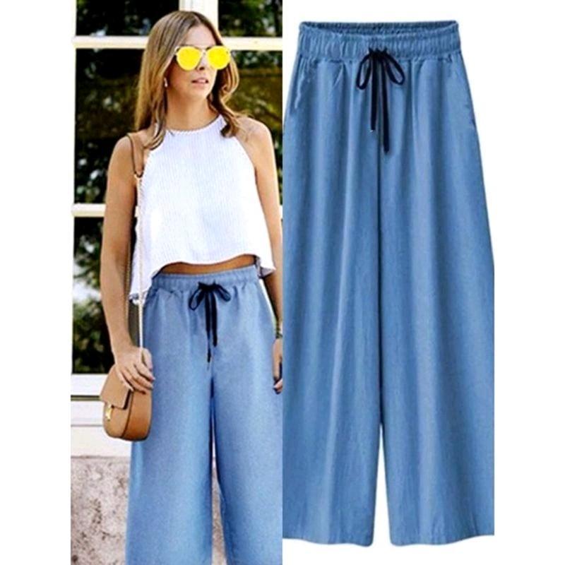 Plus Size Ladies Soft Denim Square Pants/ Loose Pants (Fit 3 - TikTok ...