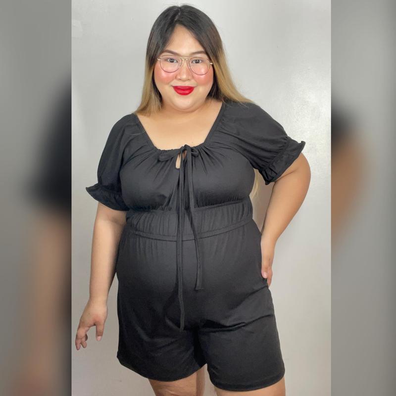Camilla Plus size romper puff sleeves/ off shoulder fits 2xl - TikTok ...