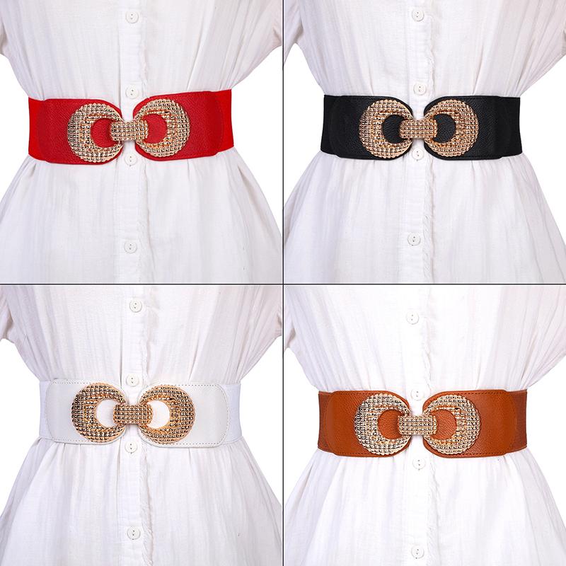 [RAR]New Fashion Ladies Decorated Elastic Wide Belt Buckle Dress ...