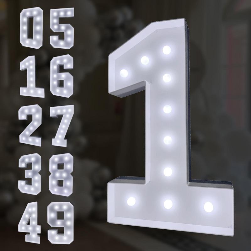 Light Up Number/Letter (1 Set), Battery Required Light Up Number, Giant ...