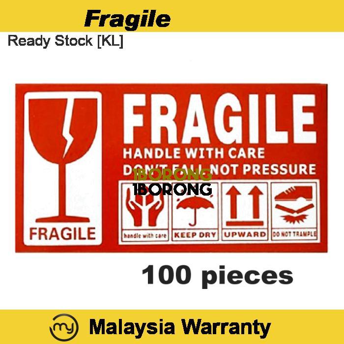 100pc Fragile Sticker Courier Lebel Postage Shipping 9x5.5cm - TikTok ...
