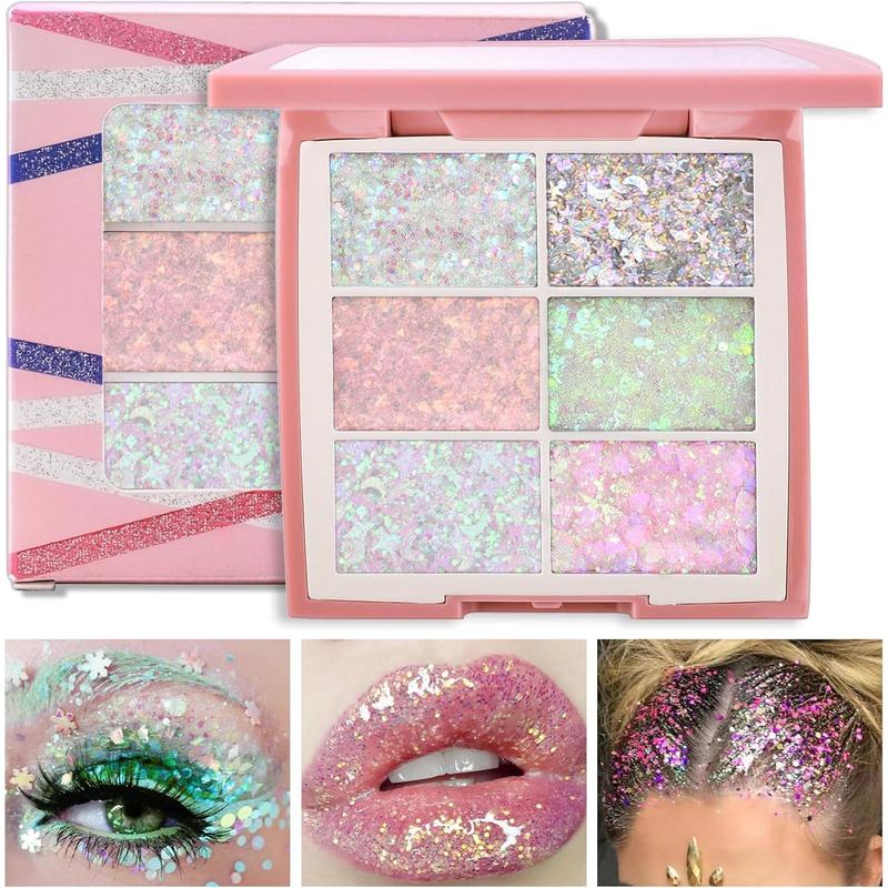 6 Colors & Glitter Palette - Holographic Changing Sparklin - TikTok Shop