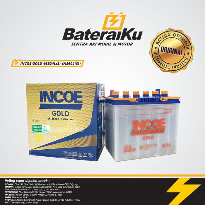 Jual Aki Incoe Hybrid NS60LS Aki Hybrid Aki Mobil Hrv, Yaris, Civic ...