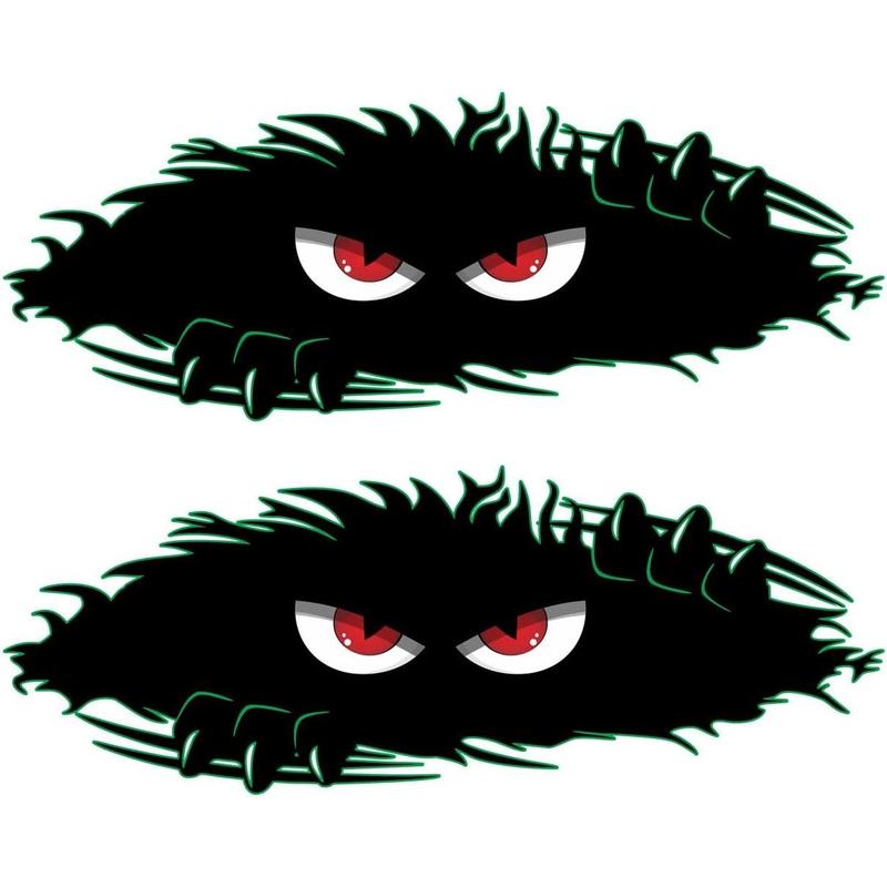 Monster Angry Eyes Car Decal -Black Vinyl Bumper Stickers an - TikTok Shop