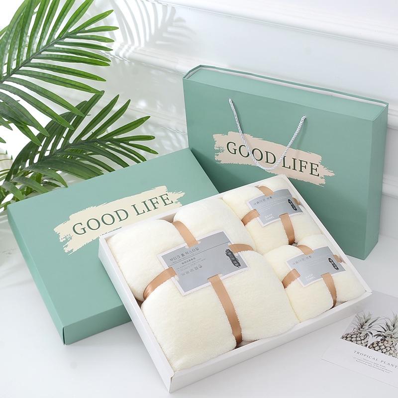 【3 In 1 Set】Goodlife Coral Fleece Towel Bath Towel Three-Piece - TikTok ...