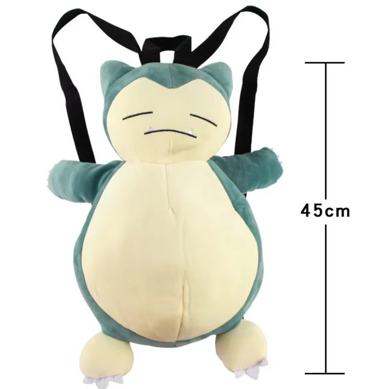 45cm Pokemon Cartoon Snorlax Backpack Kawaii Plush Bag Schoolbag ...