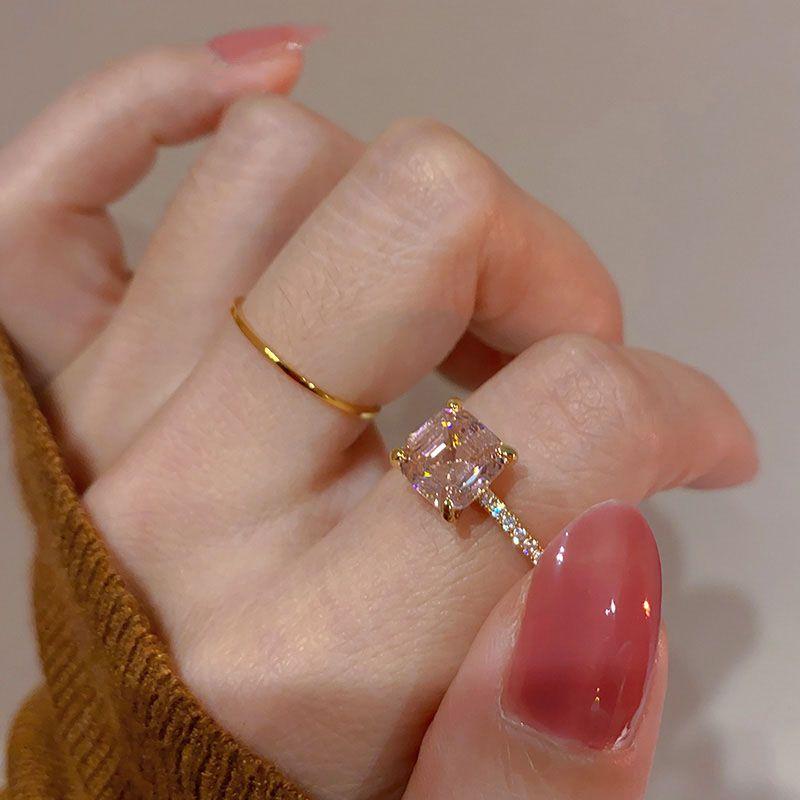 Cincin Berlian Zirkon, Gula Merah Jambu Superflash, Untuk Wanita ...