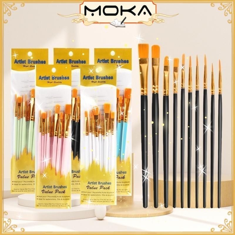 MOKA PAINT BRUSH 1SET ISI 10 / KUAS LUKIS ISI 10PCS / 1SET KUAS LUKIS ...