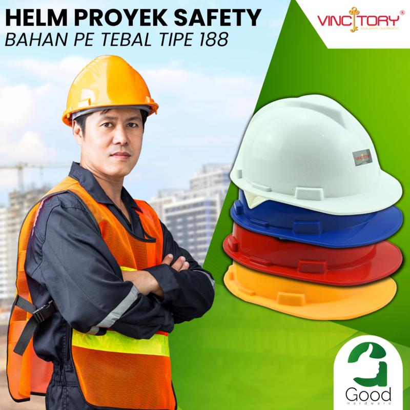 Vincitory Helm Proyek Safety Helmet Fastrack Tali Dagu Anti Pecah ...