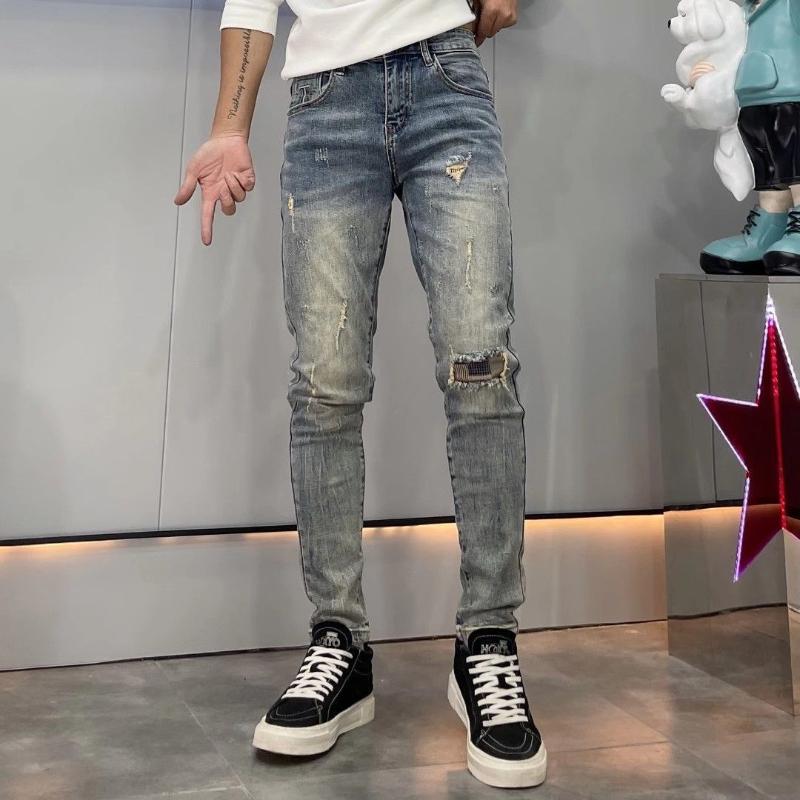 Seluar Jeans Koyak Biru Retro Dibasuh Gaya Baru, Untuk Lelaki, - TikTok ...