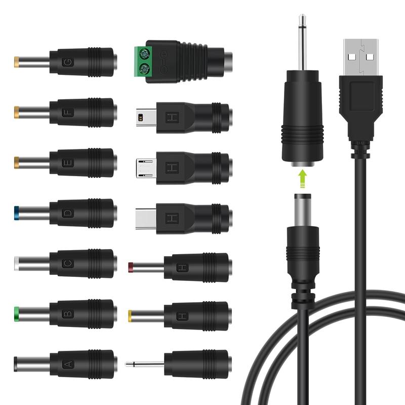 USB to DC Power Cable, DC 5V Power Cord 5.5 2.1mm Jack Charging ...