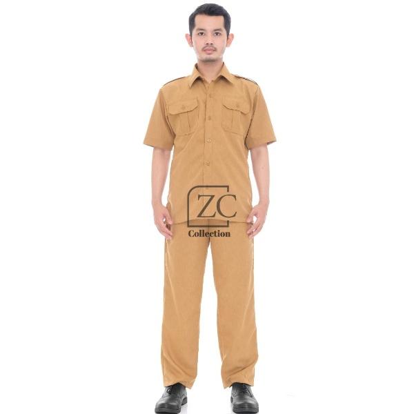 seragam kerja Dinas PDH, guru, dan pegawai Cokelat - Shop | Tokopedia