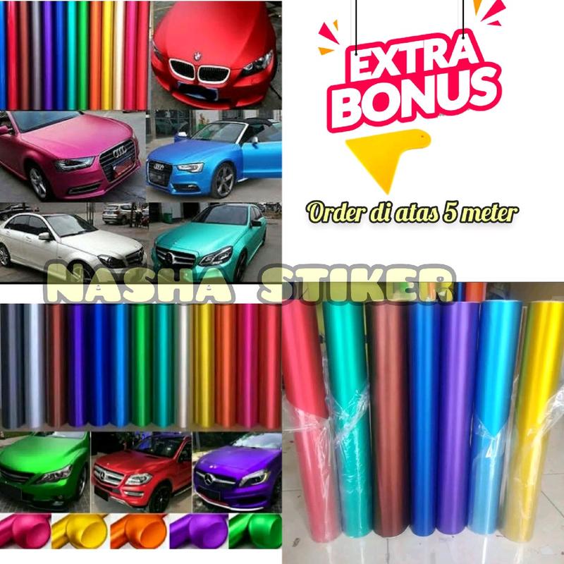Skotlet Motor Stiker Crome Matt Doff Best Quality Bahan Lentur 45cm x ...