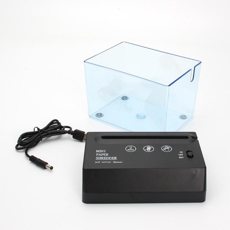 YITA USB /AA Battery Powered Strip Cut Paper Shredder Paper Smash ...