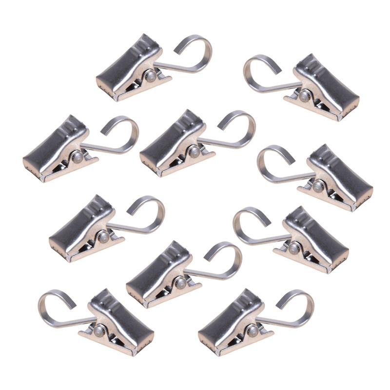 10Pcs Metal Shower Curtain Clips Bathroom Drape Hook Hanger Clamps ...