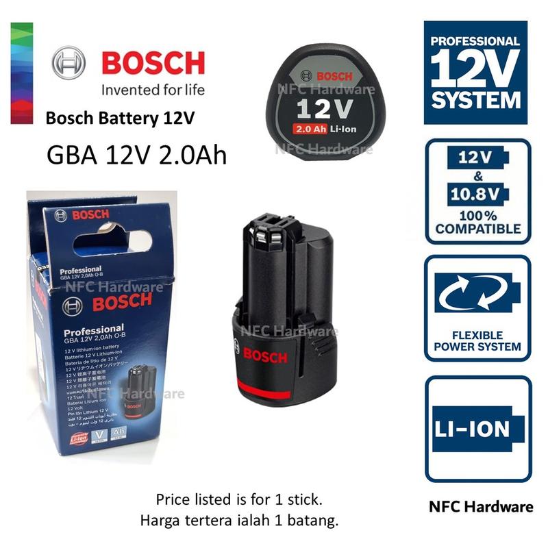 BOSCH Battery GBA 12V 2.0ah - TikTok Shop Malaysia