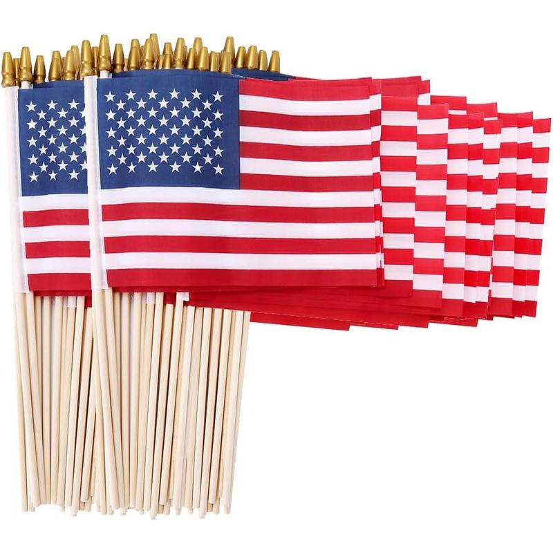 100 Pack 5x8 Inch Small Flags on Stick,Mini Flags/ Handheld Stick Flags ...