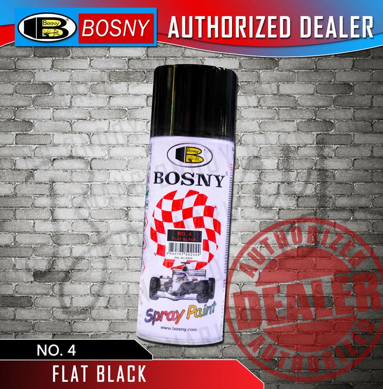 BOSNY SPRAY PAINT REGULAR COLOR NO.4 FLAT BLACK - TikTok Shop Philippines