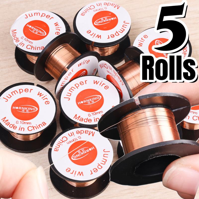 5 Rolls 0.1mm Soldering Wire PCB Link Jumper Wire Maintenanc - TikTok ...