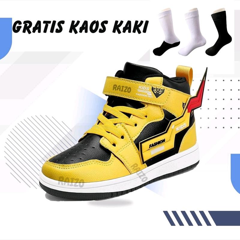 Sepatu Sneaker Sekolah Fashion Anak Laki Laki Boot Velcro Transformers ...
