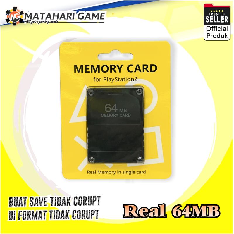 Memory Card PS2 | 64MB Real | MC PS2 | For Playstation 2 Hitam - Shop ...