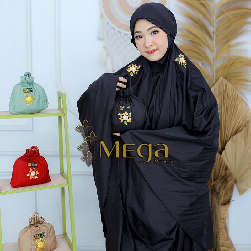 Mukena Kain Parasut Premium Tebal Sulam Bunga Tas Serut - Shop | Tokopedia