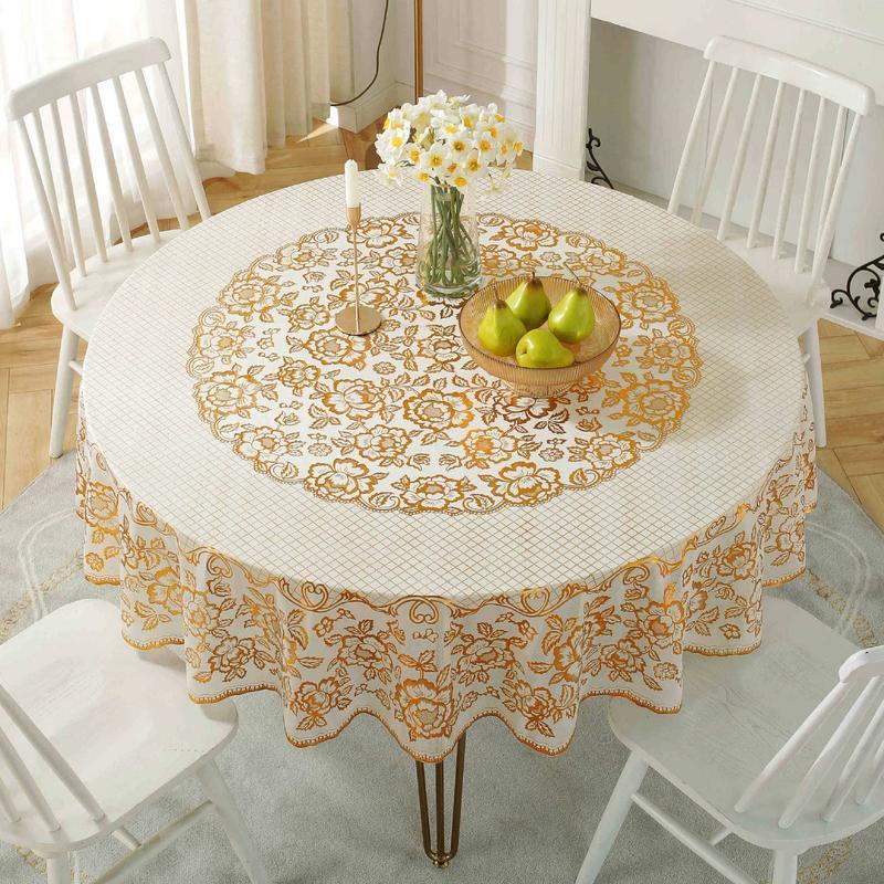 4/6/8/10 Seats Advanced PVC Round Tablecloth Water & Oilproo - TikTok ...
