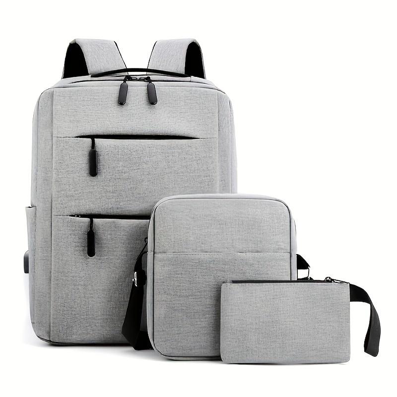 Three-piece Backpack Large Capacity Computer Backpack With USB - TikTok ...