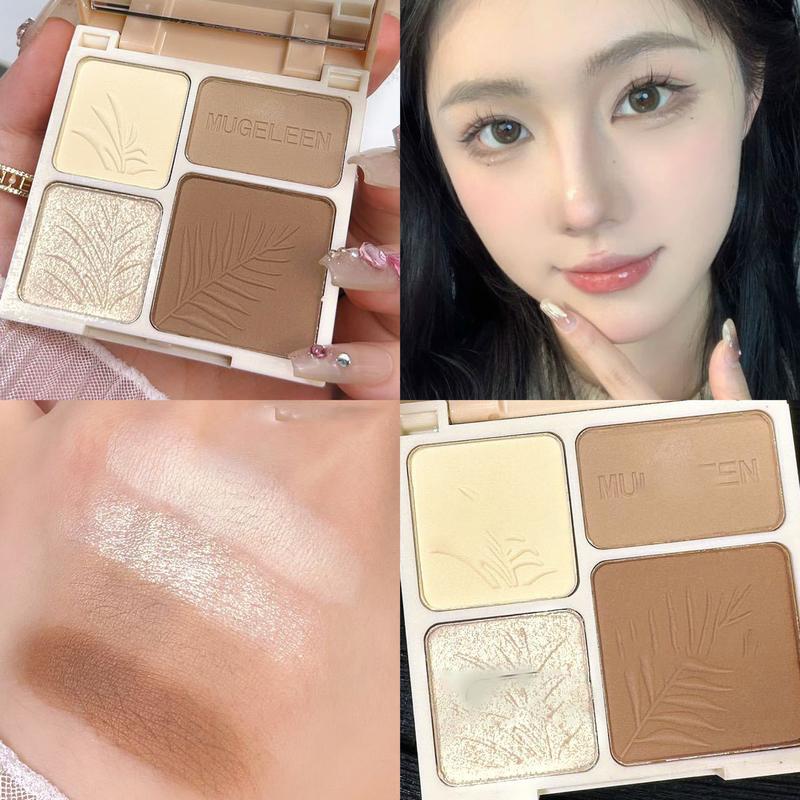 MUGE LEEN Highlighter Contour 3D Facial Bronzer Cosmetic Brightening ...