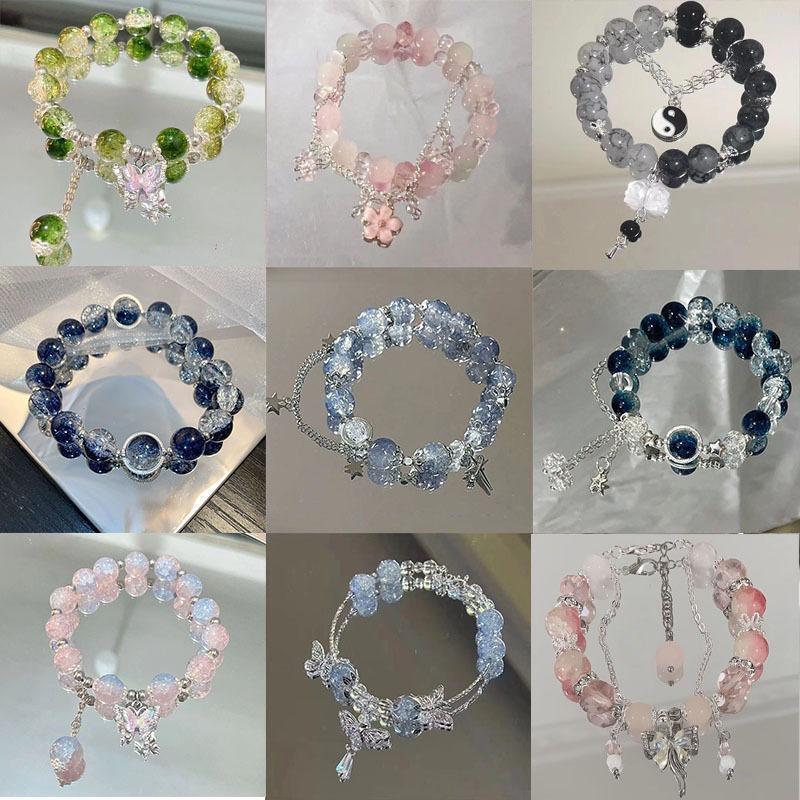 New imitation camellia glass bracelet for women, niche color, - TikTok ...