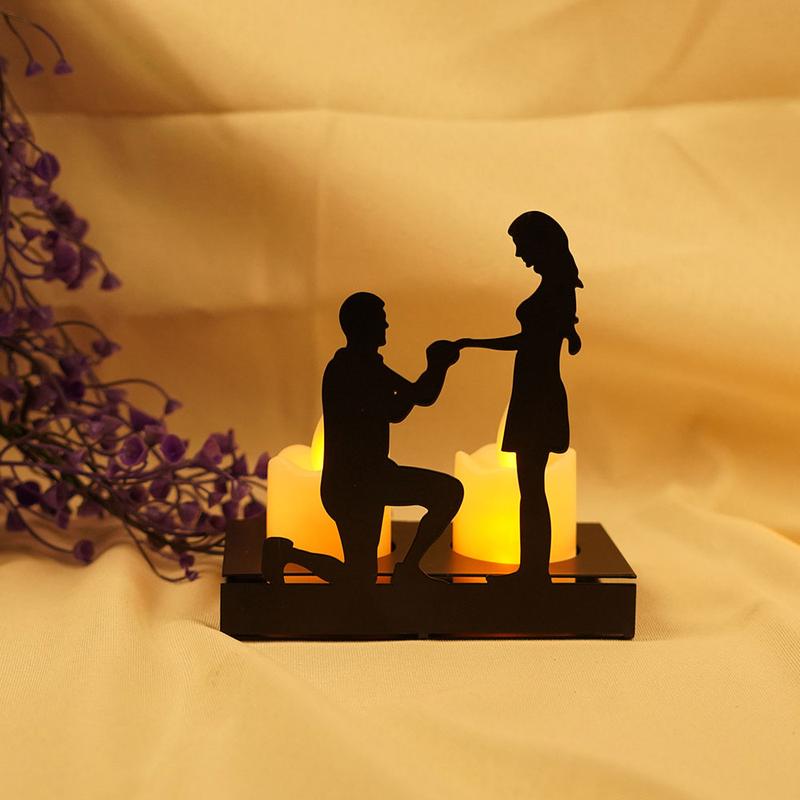 Candlestick siluet hitam romantis, aksesori hiasan perkahwinan ...
