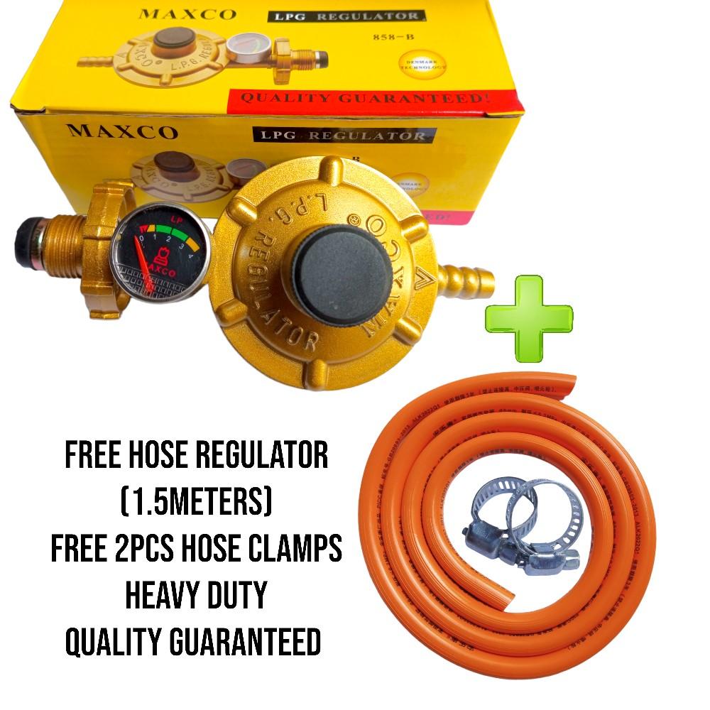 Maxco LPG Regulator Heavy Duty with Pressure Guage Free Hose Regulator ...