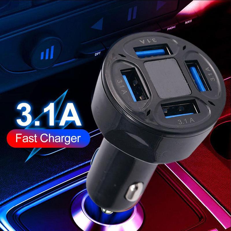 4 Ports USB Car Charger Fast Charging Car Phone Charger Adapter ...
