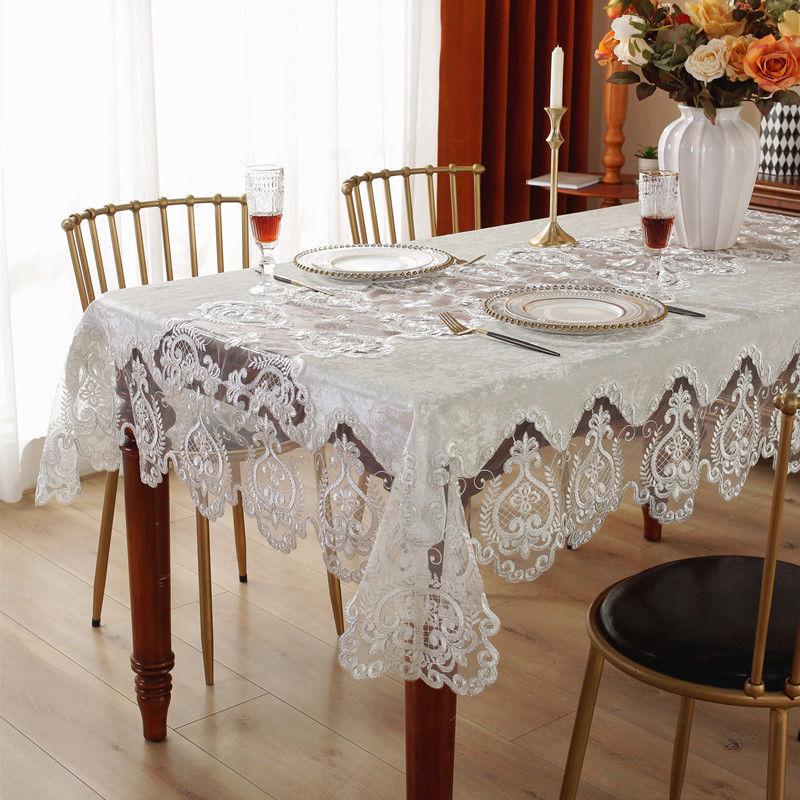 European Entry Lux High-End Tablecloth Rectangular Coffee Table ...