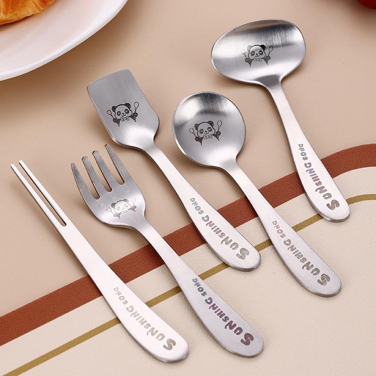 Children'S 304 Stainless Steel Spoon Cute Panda Pattern Feeding ...