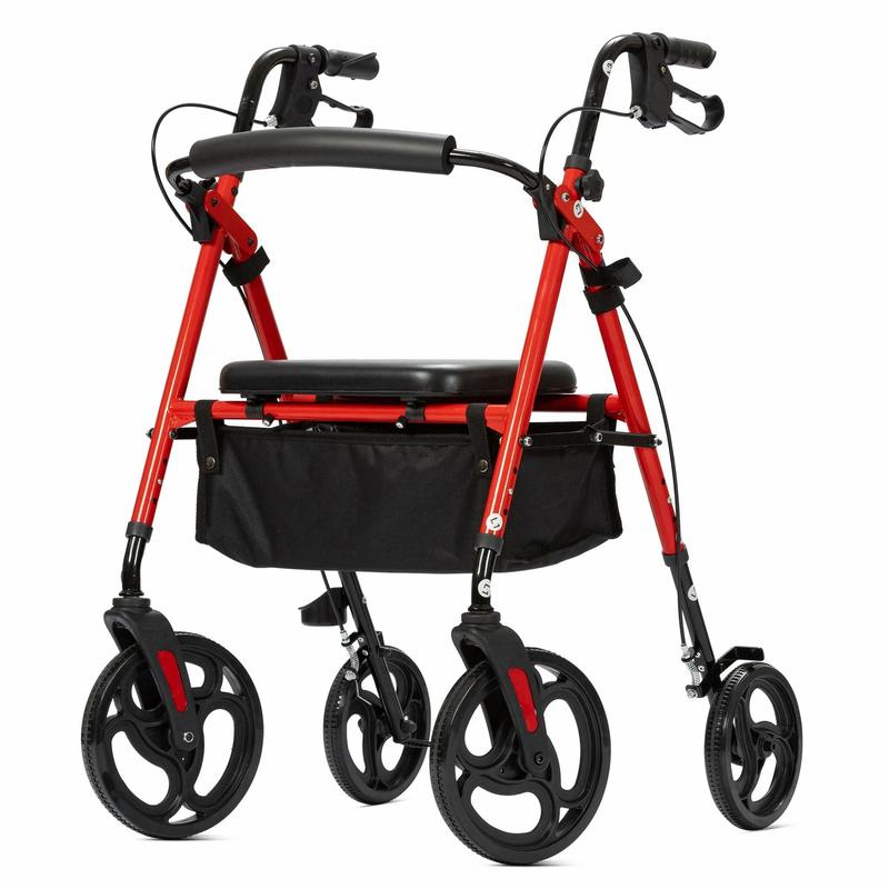 ELENKER YF-9007B Rollator Walker with 10” Wheels, Sponge Padded Seat ...
