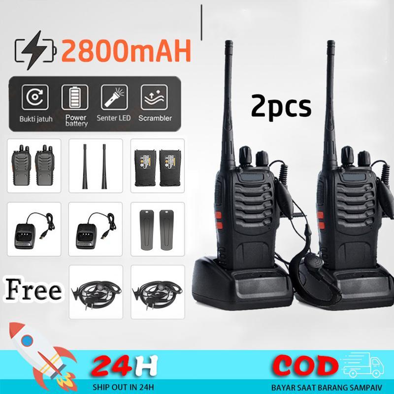 Walkie Talkie Jarak Jauh 10km(Max) 2800mAH HT Wlan UHF 2 Units - Shop ...