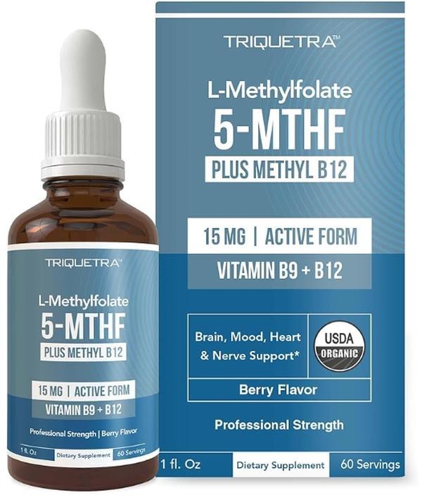 Organic Methylfolate & B12 Drops | 25mg L-Methylfolate + 1000mcg ...