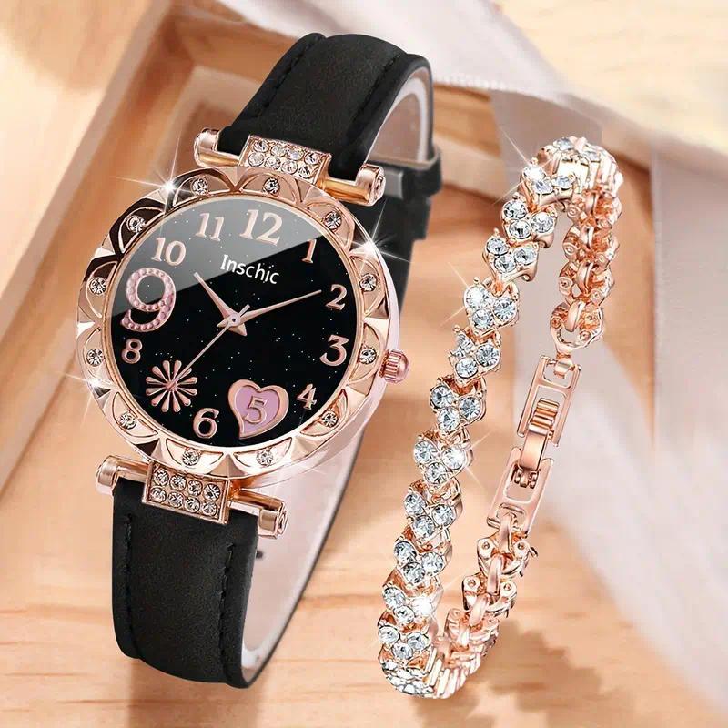 Set Jam Tangan 2PCS, Untuk Wanita, Jam Tangan Kuarza Kulit P - TikTok ...