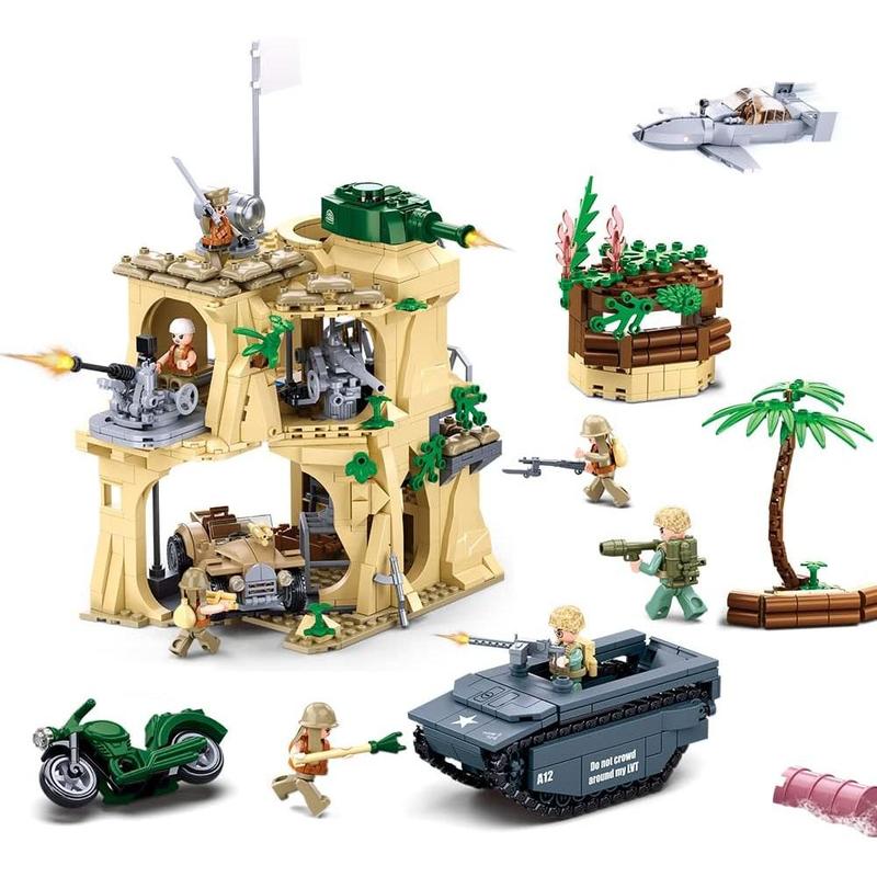 World War 2 Battle of IWO JIMA Building Sets, WW2 Military Brick Toys ...