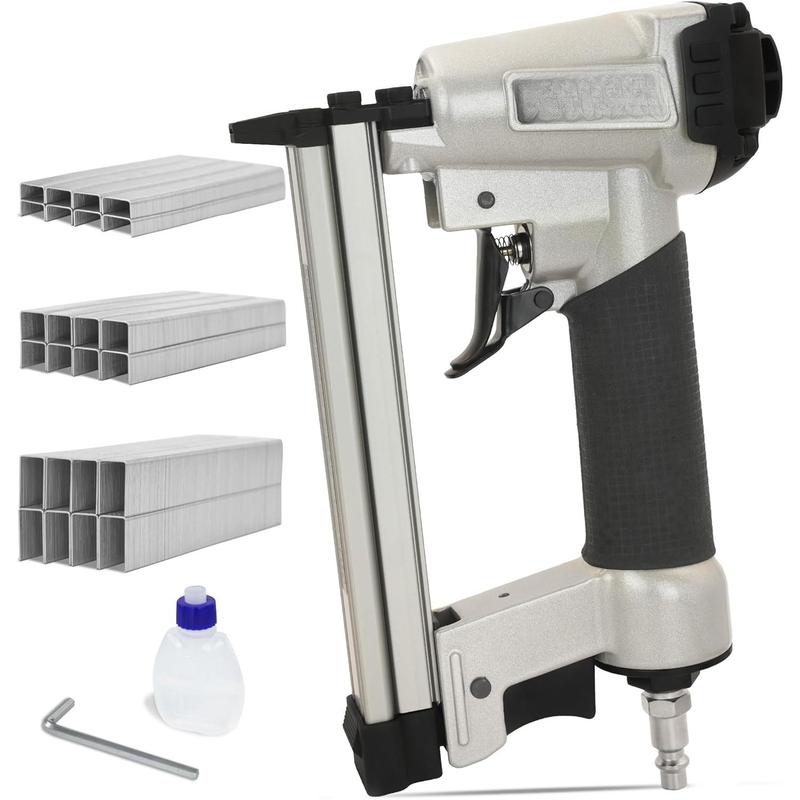 Pneumatic Staple Gun 22 Gauge, Air Upholstery Stapler with 3765pcs 3/8 ...