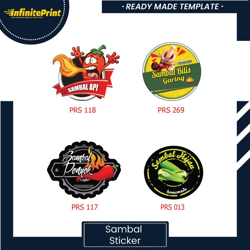 Sticker Sambal/Produk Sticker - Label 3cm / 4cm / 5cm / 6cm - TikTok ...