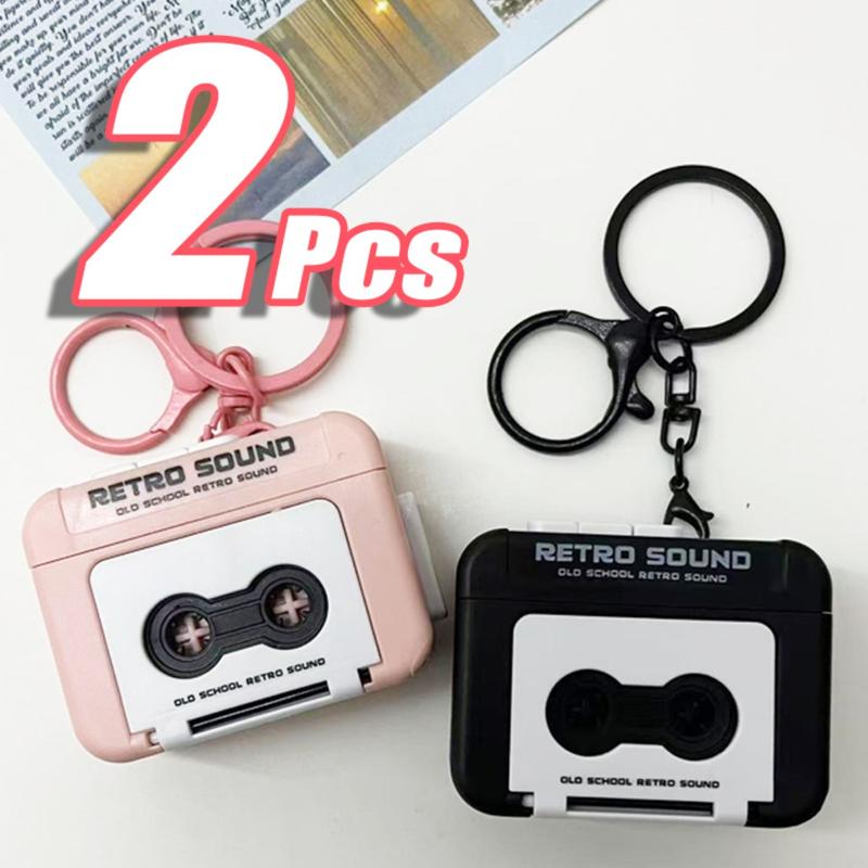2Pcs Tape Cassette Recorder Keychain Vintage Retro School Ba - TikTok ...