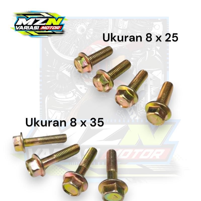 Baut Behel Motor Ukuran 8 x 25 dan 8 x 35 High Quality Besi - Shop ...