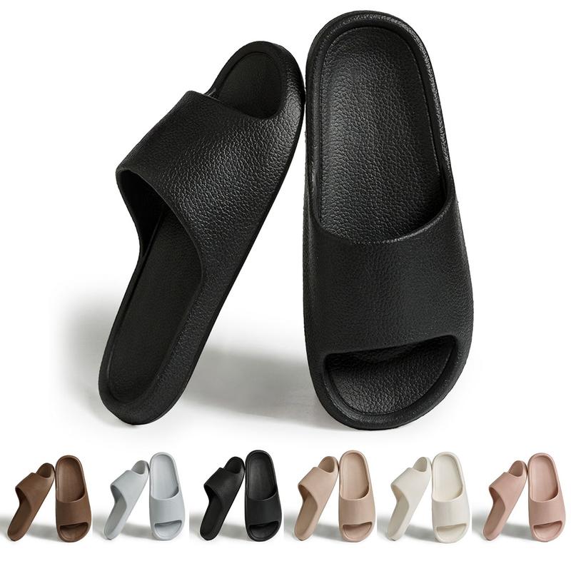 Couple Home Summer Slippers Simple Leather Texture Solid Color - TikTok ...