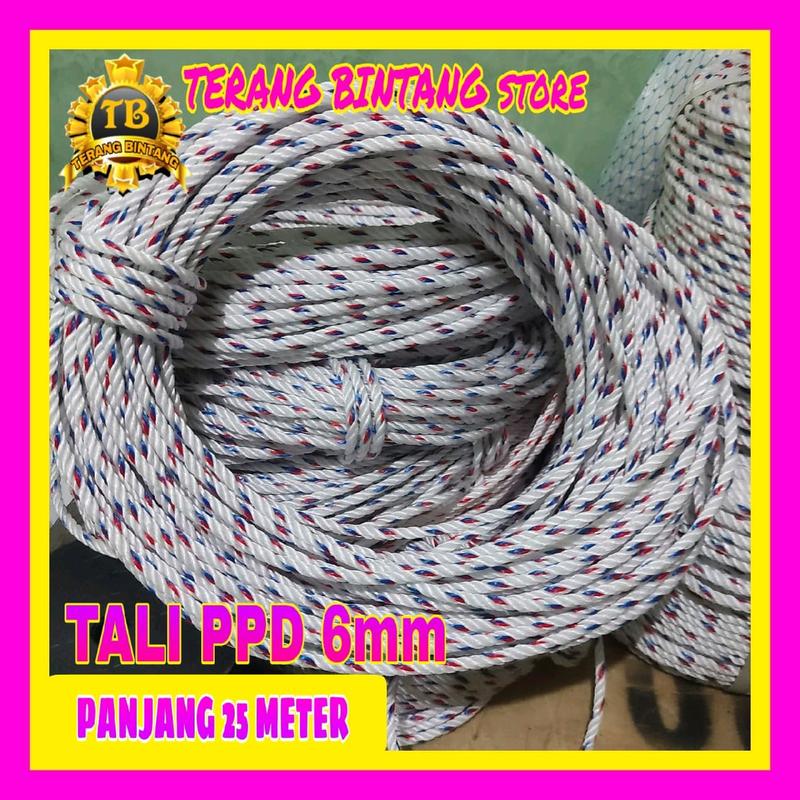 TALI TAMBANG PPD 6MM (25 METER) TALI PENGIKAT TERPAL TRUCK,CONTAINER ...